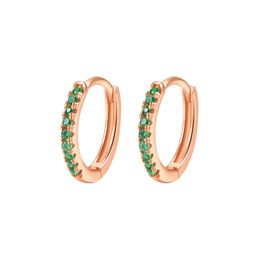 Hey Happiness Ohrringe 'Green Huggies' Damen Gr&ouml;&szlig;e One Size rosegold