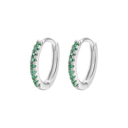Hey Happiness Ohrringe 'Green Huggies' Damen Gr&ouml;&szlig;e One Size silber