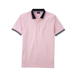 OLYMP Poloshirt Herren Gr&ouml;&szlig;e M cyanblau / ros&eacute; / schwarz / wei&szlig;