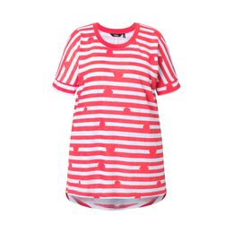 Ulla Popken Shirt female size 11XL/12XL Salmon / White
