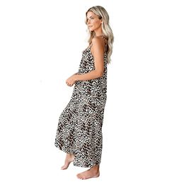 Kojooin Jumpsuit 'Damen Jumpsuit mit verstellbaren Tr&auml;gern, weitem Bein und dezentem Print Leichter Sommer-Overall' Damen Gr&ouml;&szlig;e L schwarz