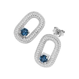 Giorgio Martello Milano Ohrringe Damen Gr&ouml;&szlig;e 20mm blau / silber