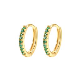 Hey Happiness Ohrringe 'Green Huggies' Damen Gr&ouml;&szlig;e One Size gold