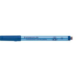Staedtler Folienstift Lumocolor correctable 305 M, trocken abwischbar, mit Wischer, Strichst&auml;rke 1 mm, blau