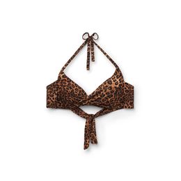 CALZEDONIA Bikinitop 'Wild Animalier' Damen Gr&ouml;&szlig;e 70/80 braun / schwarz