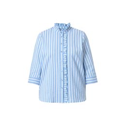 Ulla Popken Bluse Damen Gr&ouml;&szlig;e L/XL hellblau / wei&szlig;