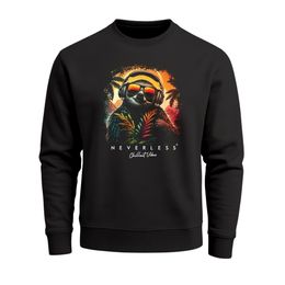 Neverless Sweatshirt 'Sloth DJ' Herren Gr&ouml;&szlig;e M schwarz