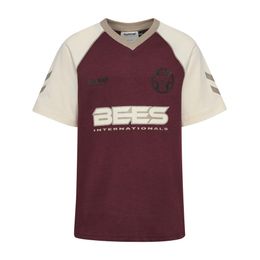 Hummel T-Shirt Jungen Gr&ouml;&szlig;e 110/116 beige / dunkelbeige / weinrot / schwarz