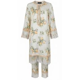 Radwa Tunika 'RADWA 2 PCs Women's Floral Co-ord Set' Damen Gr&ouml;&szlig;e XL beige