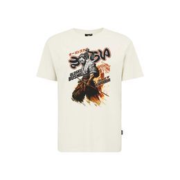 Oldskull T-Shirt 'Japanese Samurai Warrior' Herren Gr&ouml;&szlig;e L hellbraun / schwarz / offwhite