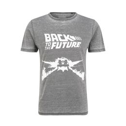 Recovered T-Shirt 'Back to the Future Delorean' Herren Gr&ouml;&szlig;e S grau