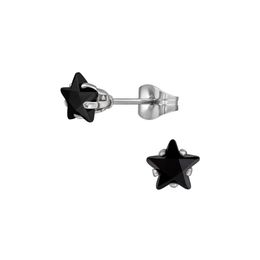 Maxte Ohrringe 'Stern' Damen Gr&ouml;&szlig;e 6 mm schwarz