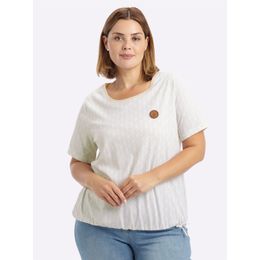 sheego Damen Rundhalsshirt, Braun, Gr. 56/58, T-Shirts, Material: Baumwolle