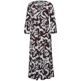 Street One Kleid Damen Gr&ouml;&szlig;e 42 dunkelbraun / wei&szlig; Sommerkleid