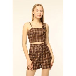 HOME STORE Workwear 'Ekose' female size 38 Light brown / Dark brown / White
