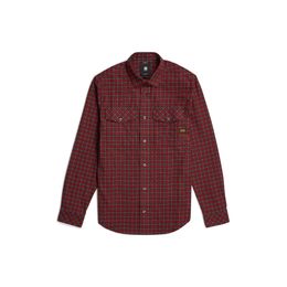 G-Star Raw G-STAR Button Up Shirt 'Marine' male size M Grey / Wine red