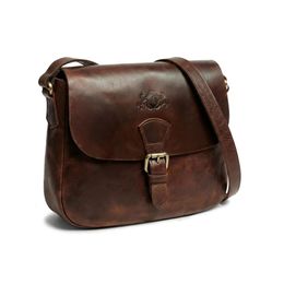 Sid & Vain Schultertasche 'Umh&auml;ngetasche YALE echt Leder' Damen Gr&ouml;&szlig;e One Size dunkelbraun