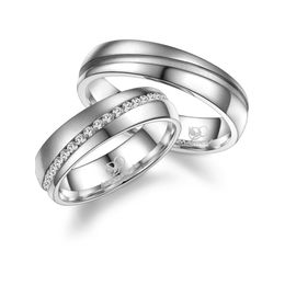 MARRYA Ring 'MARRYA ES-12 Ehering aus Edelstahl - Silberfarben' female size 56 Silver grey