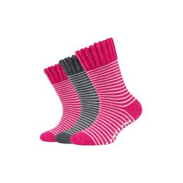 Camano Socken M&auml;dchen Gr&ouml;&szlig;e 27/30 grau / fuchsia / wei&szlig;