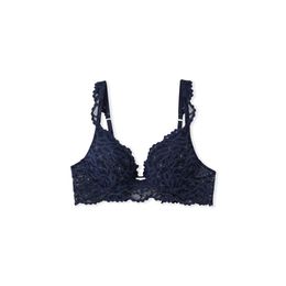 Etam N&deg;2 &ndash; Tief ausgeschnittener Push-up-BH mit schimmerndem Finish 'Legende' Damen Gr&ouml;&szlig;e 80 dunkelblau