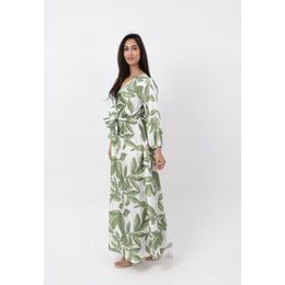 Elara Kleid Damen Gr&ouml;&szlig;e 40 dunkelgr&uuml;n / wei&szlig; Sommerkleid