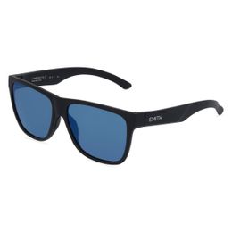 Smith LOWDOWN XL 2 | Unisex-Sonnenbrille | Fassung: Vollrand, Eckig, Kunststoff, Schwarz Matt | Glasfarbe: Blau