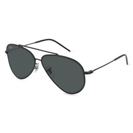 Ray-Ban RBR0101S AVIATOR REVERSE | Unisex-Sonnenbrille | Fassung: Vollrand, Pilot, Metall, Schwarz | Glasfarbe: Grau