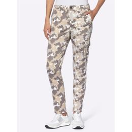 Heine Damen Cargohose, Natur, Gr. 46, 7/8-Hose, Material: Baumwolle