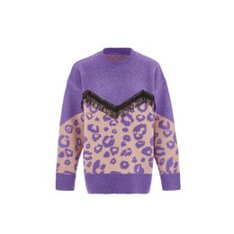 IMANE Pullover Damen Gr&ouml;&szlig;e M gold / dunkellila / altrosa / schwarz