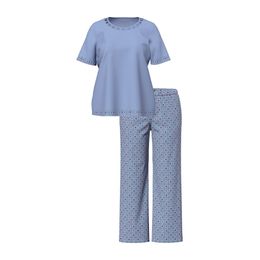 Ulla Popken Pyjama Damen Gr&ouml;&szlig;e M/L taubenblau / mischfarben Sommerkleid