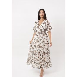 Elara Kleid Damen Gr&ouml;&szlig;e 40 hellbeige / braun / schoko / brokat Sommerkleid