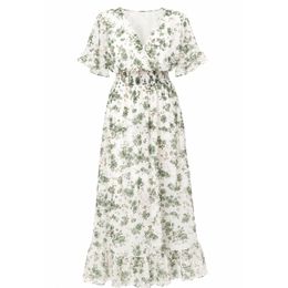 Elara Kleid Damen Gr&ouml;&szlig;e 40 hellbraun / khaki / wei&szlig; Sommerkleid