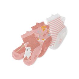 Sigikid Socken 'Sockenset 3er Classic Baby' M&auml;dchen Gr&ouml;&szlig;e 15/18 rosa / wei&szlig;