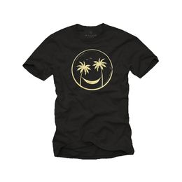 MAKAYA Shirt 'Palmen Smile' male size L Black