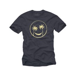 Makaya Shirt 'Palmen Smile' Herren Gr&ouml;&szlig;e XL basaltgrau