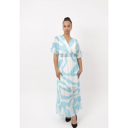 Elara Kleid Damen Gr&ouml;&szlig;e 42 t&uuml;rkis / wei&szlig; Sommerkleid