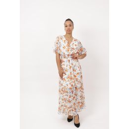 Elara Kleid Damen Gr&ouml;&szlig;e 42 royalblau / hellorange / dunkelorange / wei&szlig; Sommerkleid