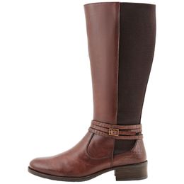 sheego Damen Weitschaftstiefel, Braun, Gr. 42, Stiefel, Material: Leder