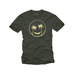 MAKAYA Shirt 'Palmen Smile' male size XXXL Green