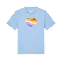 Watapparel Shirt 'Rainbow Heart' male size XXXL Light blue / Mixed colors