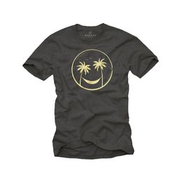 MAKAYA Shirt 'Palmen Smile' male size 5XL Grey