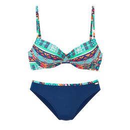 Buffalo Bikini Damen Gr&ouml;&szlig;e M navy / t&uuml;rkis / aqua / orange