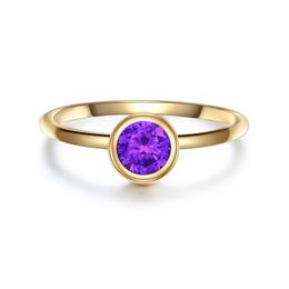 Glanzst&uuml;cke M&uuml;nchen Ring Damen Gr&ouml;&szlig;e 52 goldgelb / lila