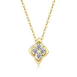Rougemont Jewellery Kette 'Trendige Clover Gl&uuml;cksbringer Halskette Moissanit 925 Sterling Silber' Damen Gr&ouml;&szlig;e Onesize gold