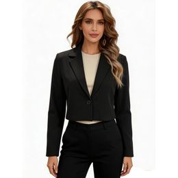 Kojooin &Uuml;bergangsjacke 'Damen Jacke Blazer Reverskragen Tailliert Knopf Langarm B&uuml;ro Business Elegant' Damen Gr&ouml;&szlig;e S schwarz Sommerjacke