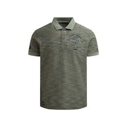 CAMP DAVID Poloshirt mit Multicolor Streifen und Back-Artwork Herren Gr&ouml;&szlig;e XL gr&uuml;n