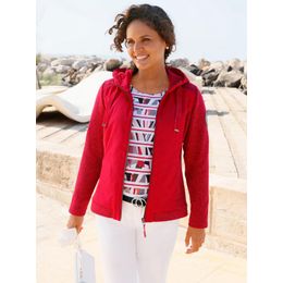 WITT Damen Shirtjacke mit weitenregulierbarer Kapuze, erdbeere-meliert, Gr&ouml;&szlig;e 38