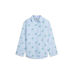 TOMMY HILFIGER Blouse female size XL Light blue / Green / White