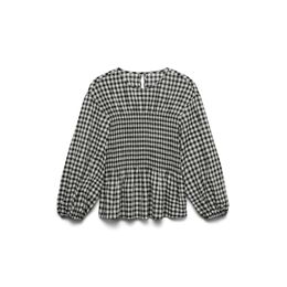 V&eacute;ro Moda Vero Moda Bluse 'VMCania' Damen Gr&ouml;&szlig;e L dunkelgrau / schwarz / wei&szlig;