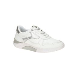 GABOR Schn&uuml;rschuh 'Gabor RollingSoft Schuhe wei&szlig; silber Glattleder 86.925.51' Damen Gr&ouml;&szlig;e 37 wei&szlig; Sommerschuhe